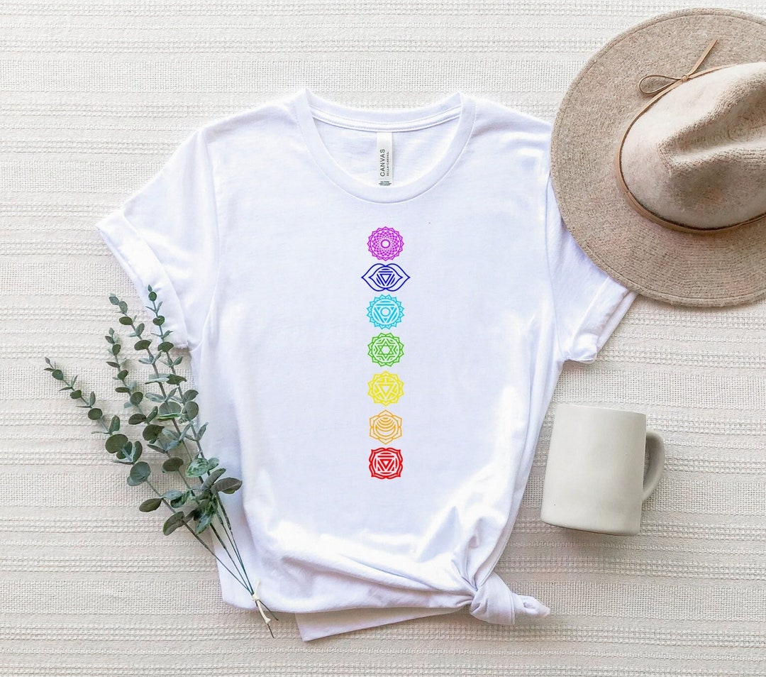 Floral Chakras Shirt, Chakra Symbols Shirt, 7 Chakras Shirt, Seven ...
