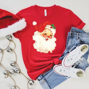 Cute Santa Face Shirt, Vintage Santa Claus T-shirt, Christmas Santa ...