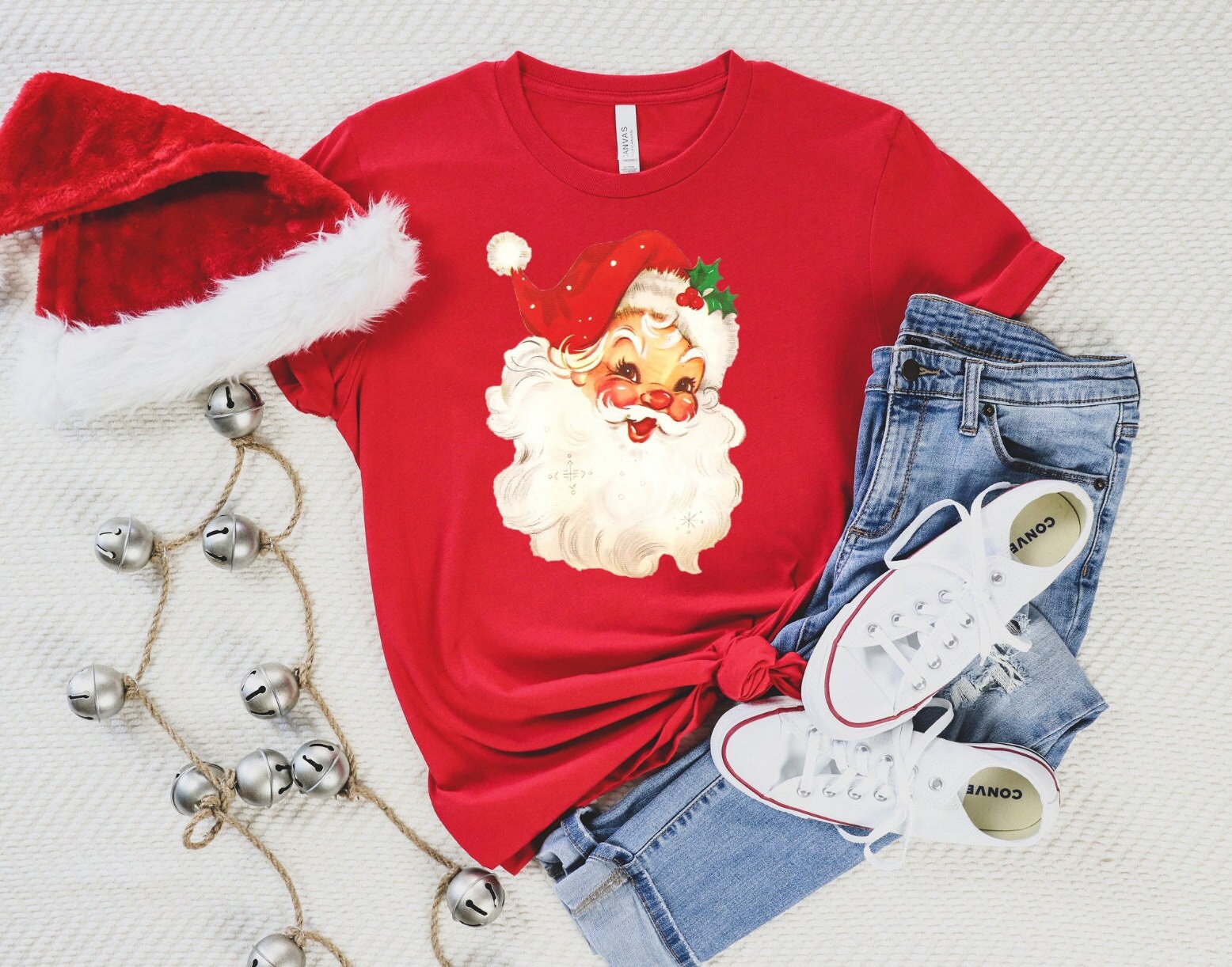 Cute Santa Face Shirt, Vintage Santa Claus T-shirt, Christmas Santa ...