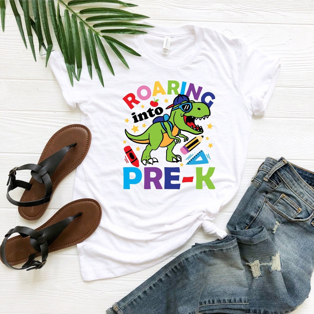 Roaring Into Pre-k 1st 2nd 3rd 4th 5th Grade Shirt, Custom Roaring Into ...