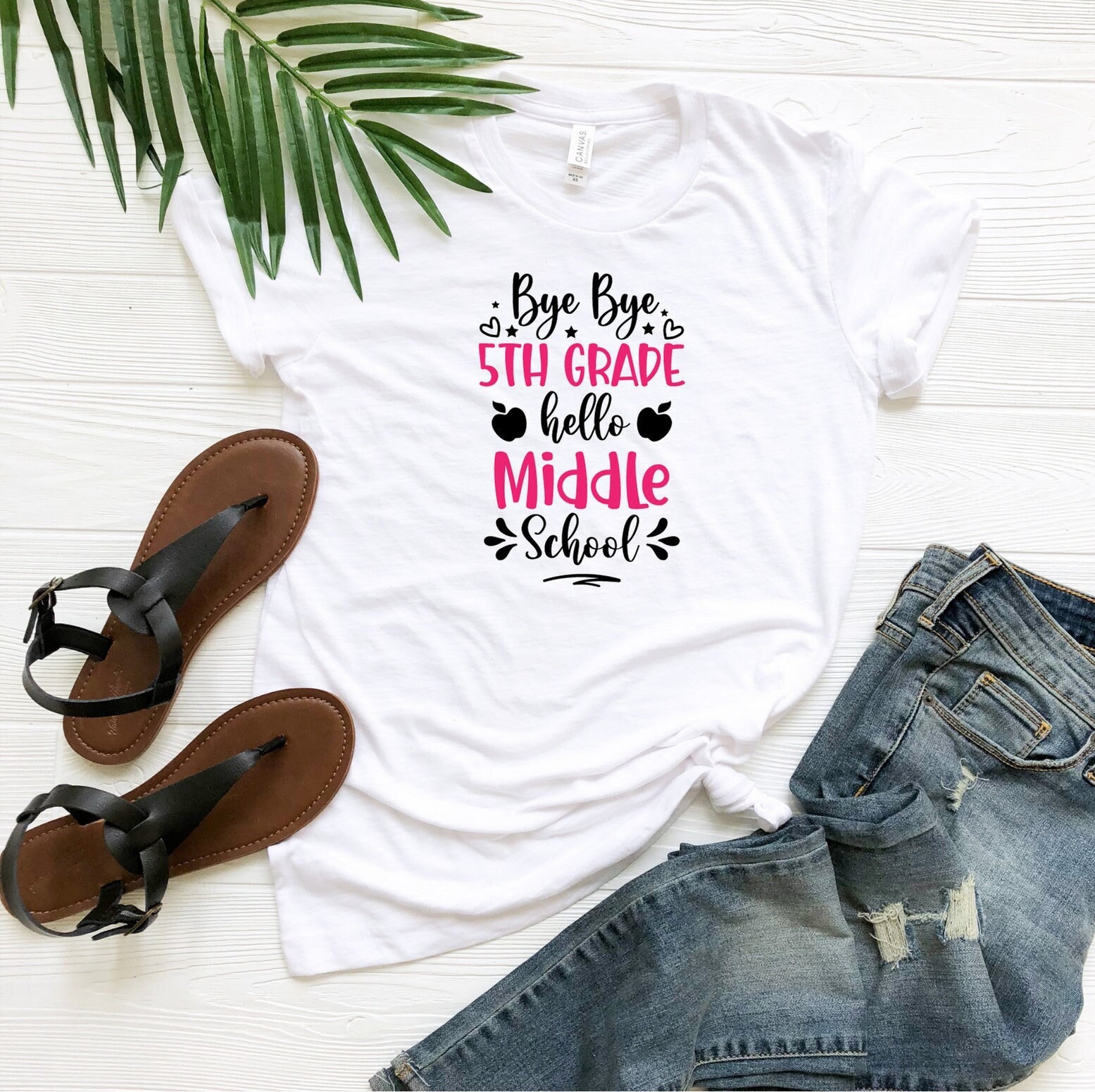Bye Bye 5th Grade Hello Middle School Shirt Middle School - Etsy