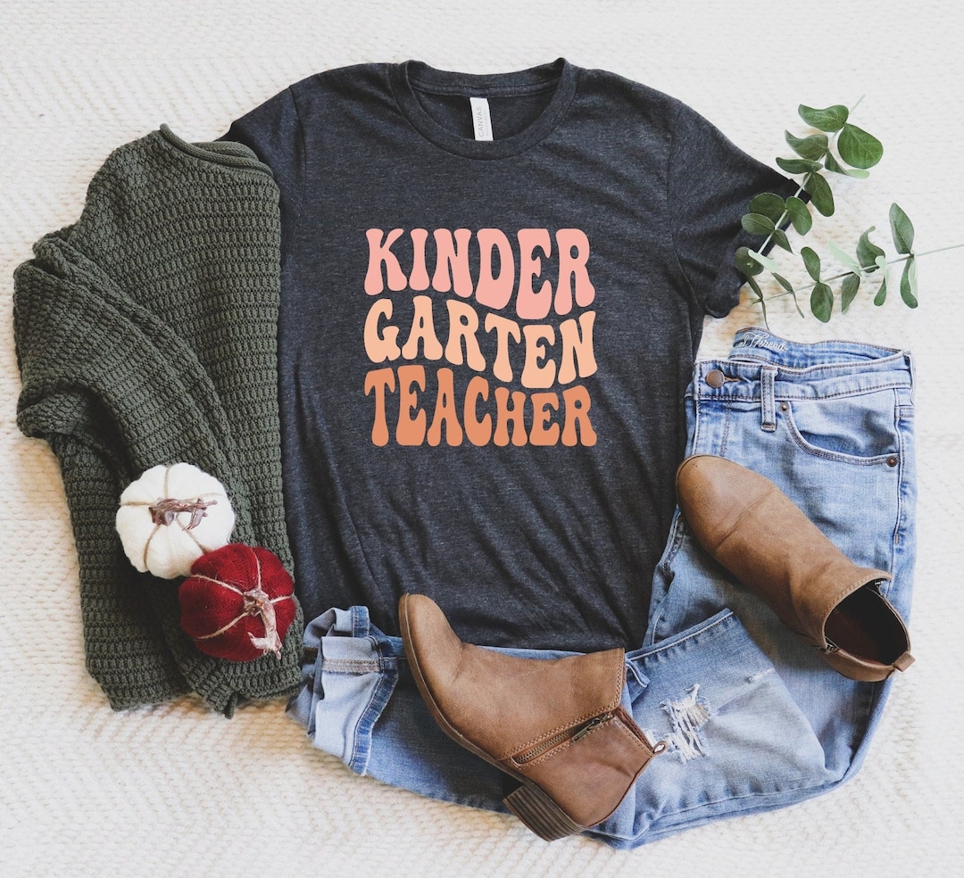 Kindergarten Teacher T-shirt, Kindergarten Teacher Shirt, Retro ...