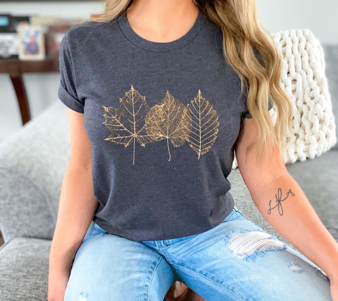 Golden Fall Leaves Shirt, Autumn Leaf T-shirt, Autumn Leaves Tee ...