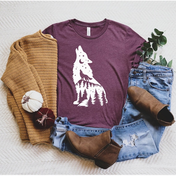 Howling Wolf Shirt Wolf T-shirt Lone Wolf T-shirt Wolf - Etsy