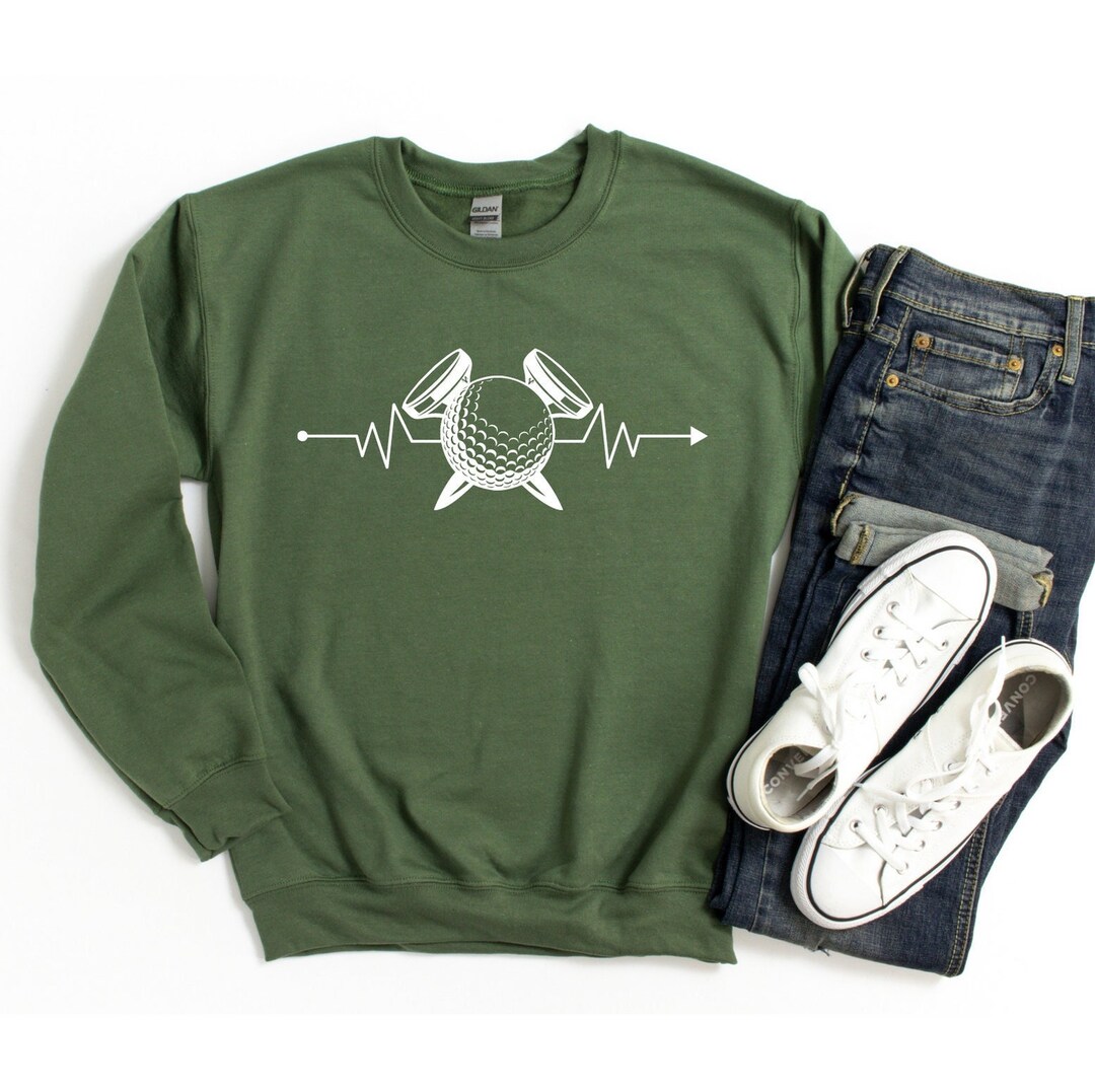 Golf Tournament Heartbeat Sweatshirt, Golf Masters Sweater, Golf Lover ...