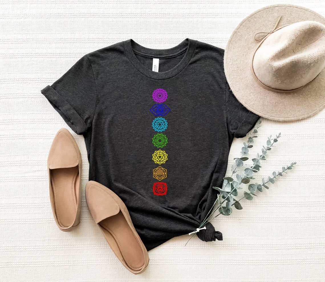 Floral Chakras Shirt, Chakra Symbols Shirt, 7 Chakras Shirt, Seven ...