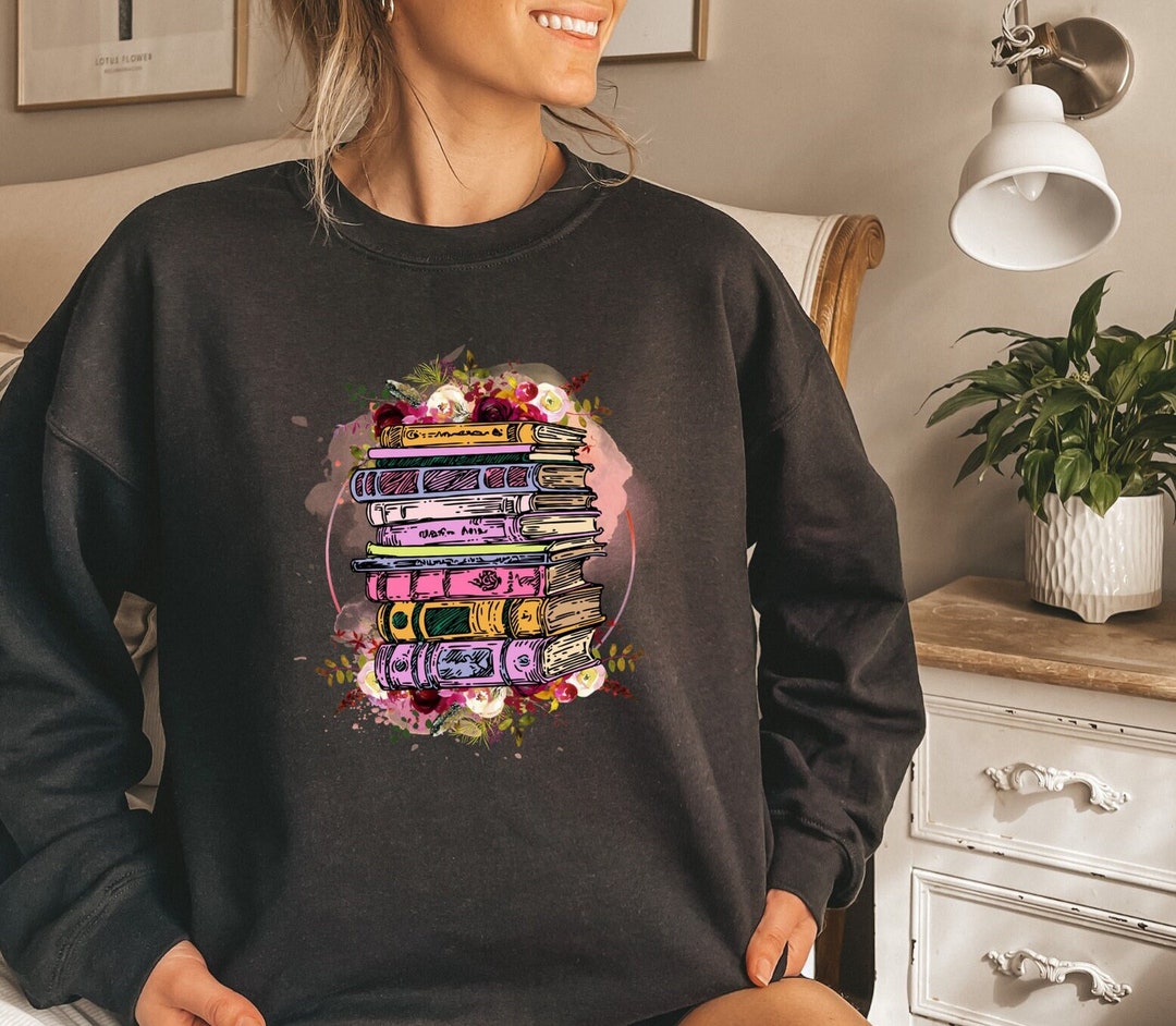 Vintage Book Sweater, Retro Books Sweatshirt, Book Lover Gift Hoodie ...