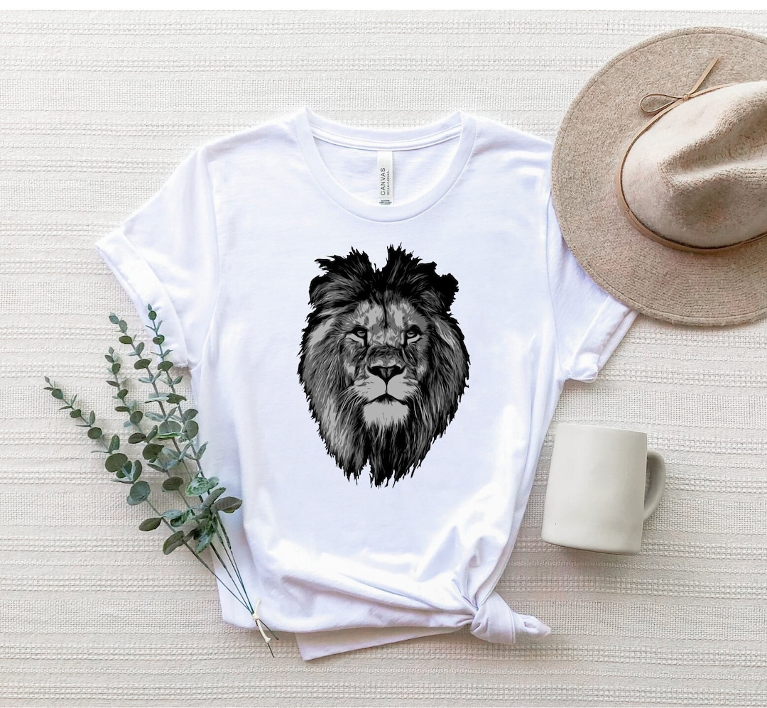 Lion Face T-shirt, Animal Shirt, Majestic Lion Shirt, Wild Lion Lover ...