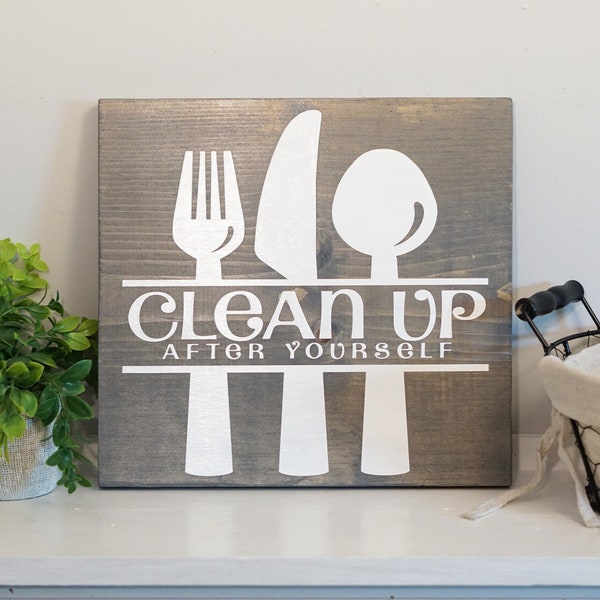 Clean up Kitchen Sign - Etsy