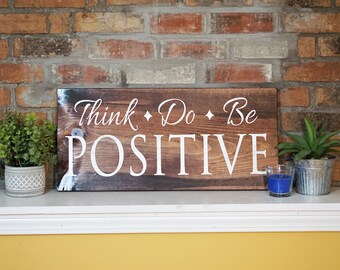 Think Positive Sign | Etsy