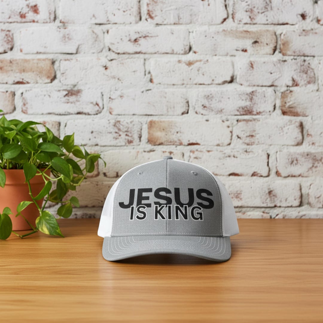 Jesus is King Hat - Trucker Embroidered Christian Snapback Cap - Etsy