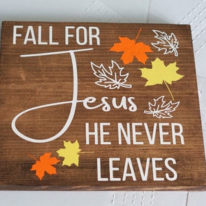 Fall for Jesus Wood Sign - Christian Home Decor - Fall Living Room Sign ...