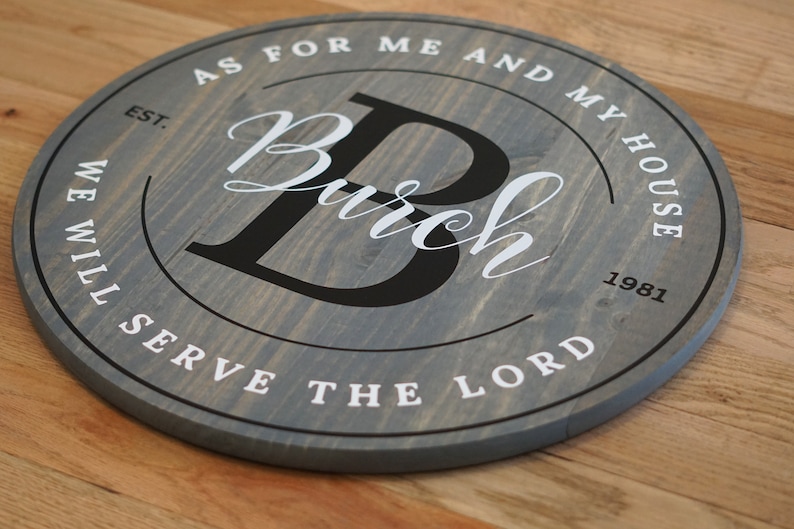 Last Name Family Sign Christian Home Decor as for Me and - Etsy