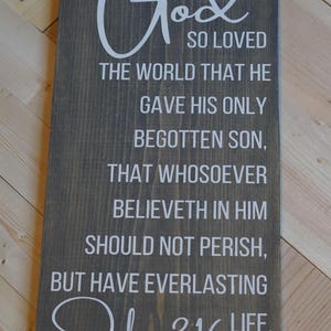 For God so Loved the World Wood Sign - Christian Home Decor - Bible ...