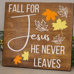 Fall for Jesus Wood Sign - Christian Home Decor - Fall Living Room Sign ...