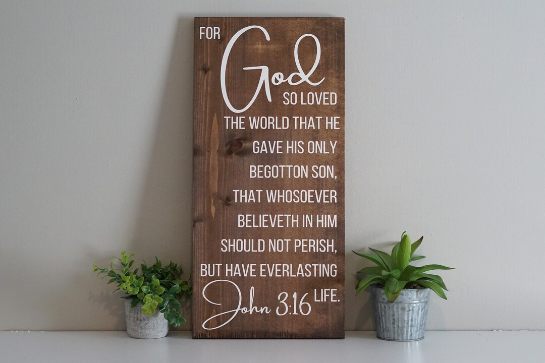 For God so Loved the World Wood Sign Christian Home Decor - Etsy