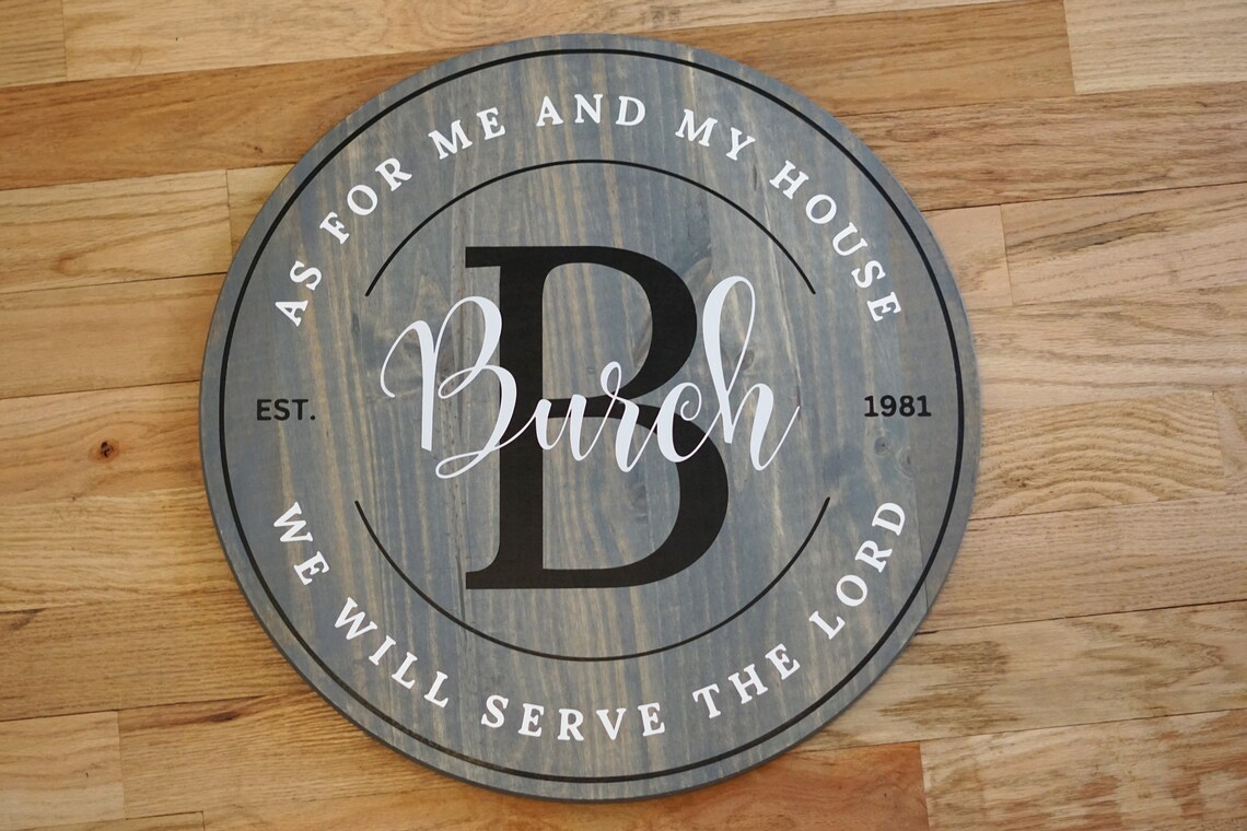 Last Name Family Sign Christian Home Decor as for Me and - Etsy