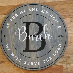 Last Name Family Sign - Christian Home Decor - as for Me and My House ...