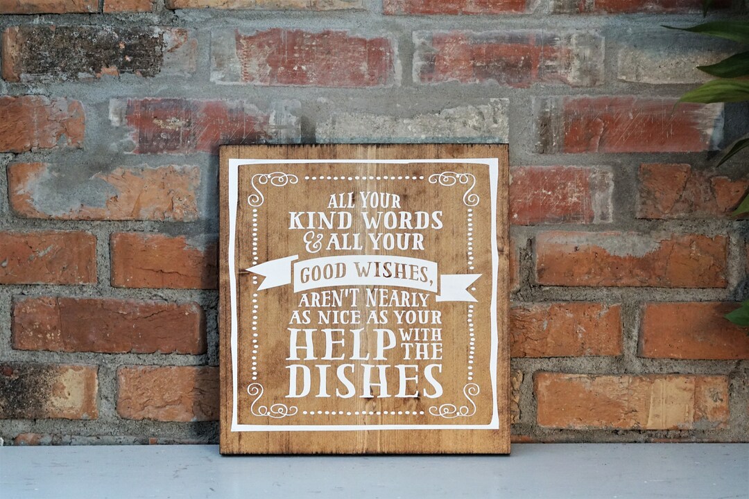 Help With the Dishes Wood Sign Kitchen Decor Housewarming Gift Kitchen ...