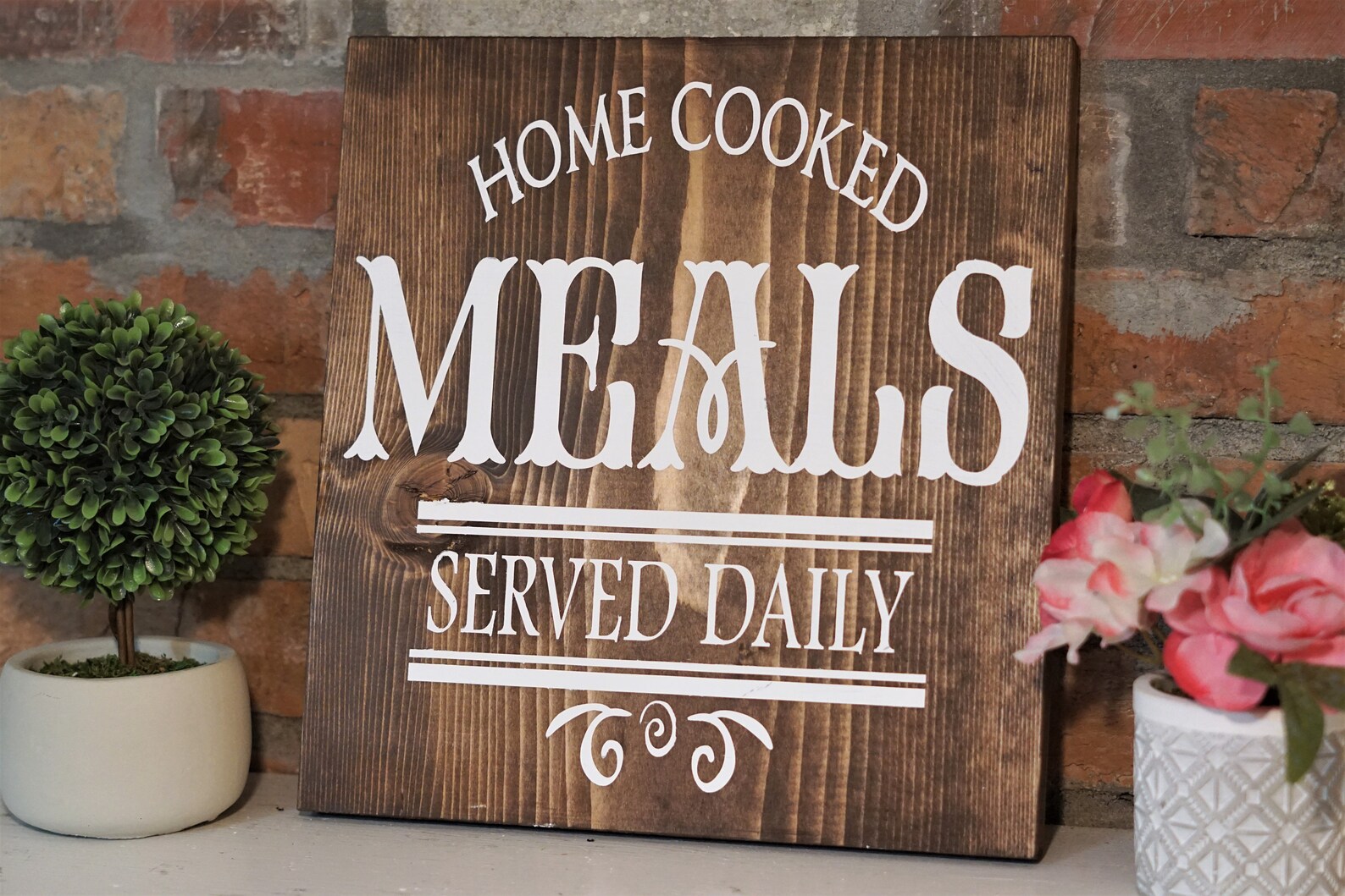 Home Cooked Meals Served Daily Wood Sign Kitchen Decor - Etsy