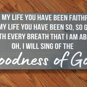 Goodness of God Wood Sign - Christian Home Decor - Song Lyric Wall ...