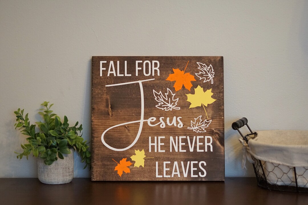 Fall for Jesus Wood Sign - Christian Home Decor - Fall Living Room Sign ...