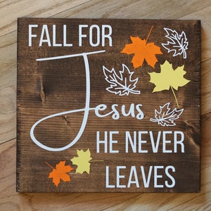 Fall for Jesus Wood Sign - Christian Home Decor - Fall Living Room Sign ...