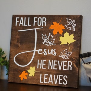 Fall for Jesus Wood Sign - Christian Home Decor - Fall Living Room Sign ...
