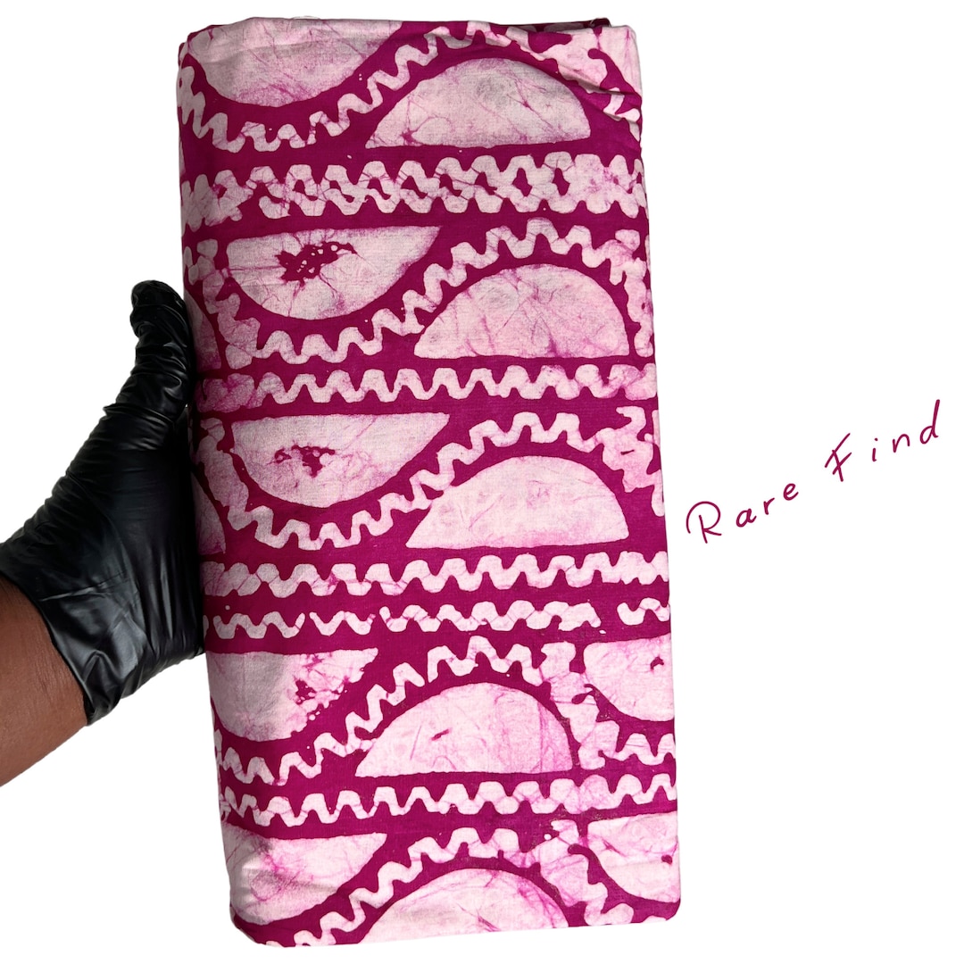 African Adire Batik Hand Dyed 100% Cotton 4.8 Yards Pink Perfect Gift ...