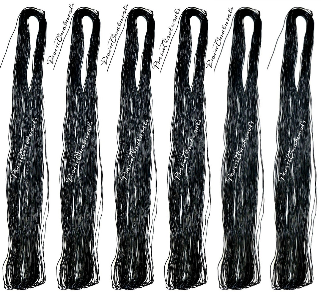 6 Pieces of Black Rubber Thread for African Threading Stretching Out ...