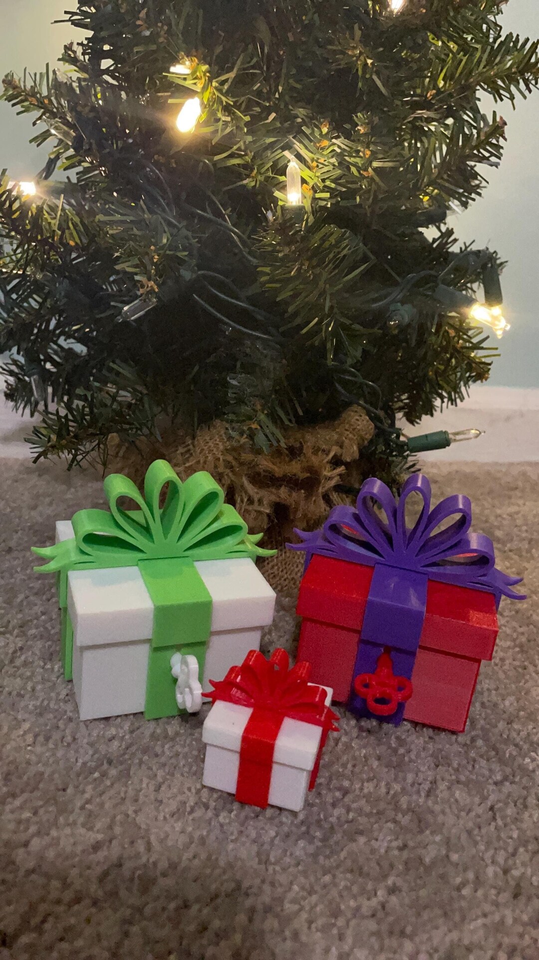 Set of 4 Lockable Christmas Gift Box Cute Present Box and Custom ...