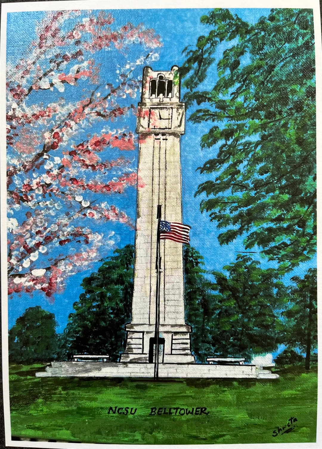 NCSU Belltower - 5"x7" Notecards From Original Painting - Etsy