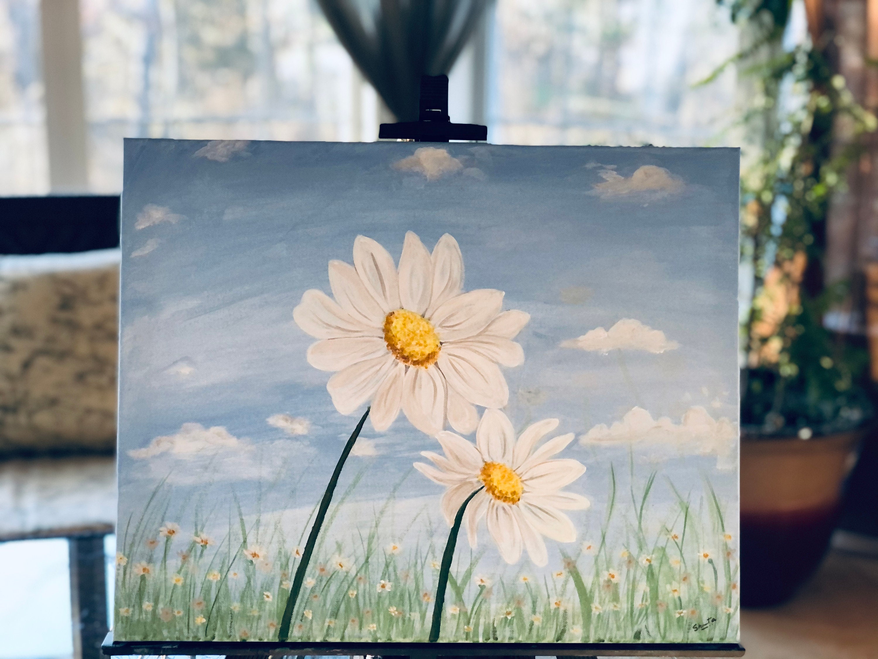 Daisy Acrylic Painting