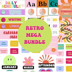 RETRO Classroom Decor Bundle | Retro Classroom Decor | Retro Printable ...