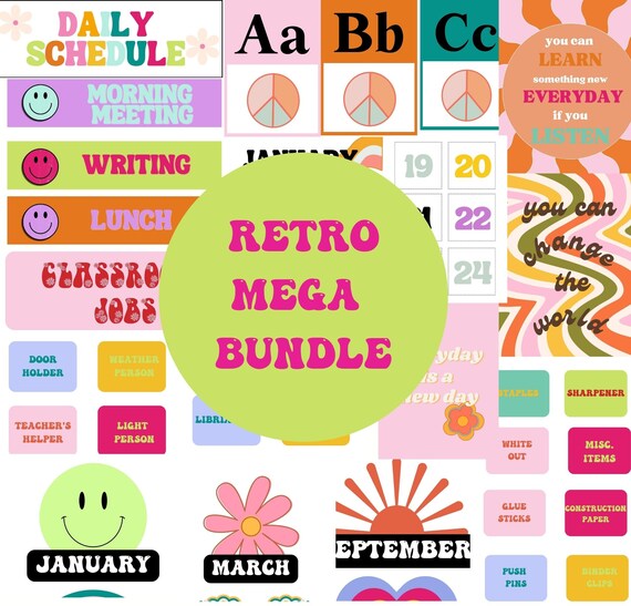 RETRO Classroom Decor Bundle Retro Classroom Decor Retro - Etsy