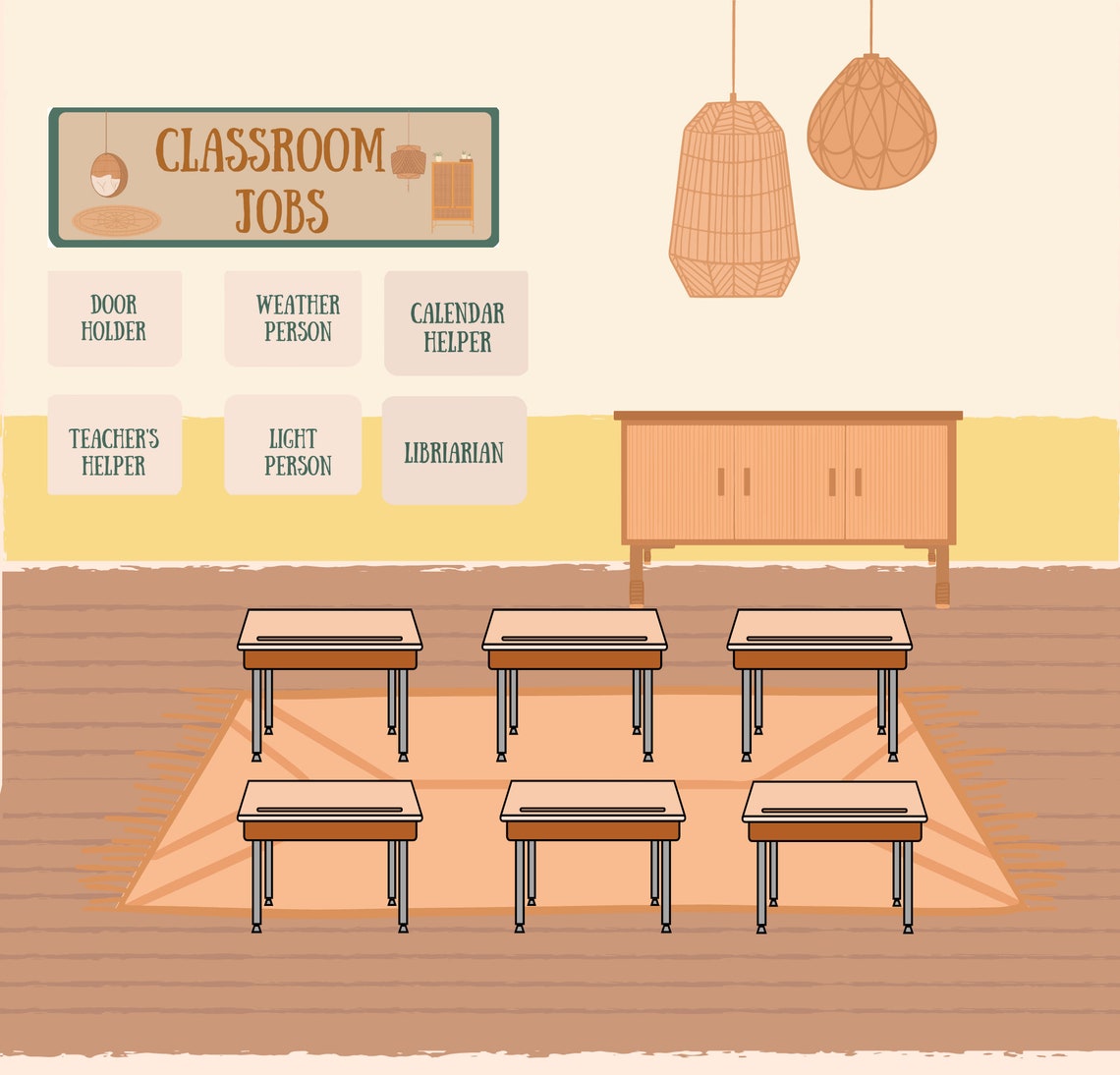 Modern Boho Classroom Bundle | Boho Classroom Decor | Boho Digital ...
