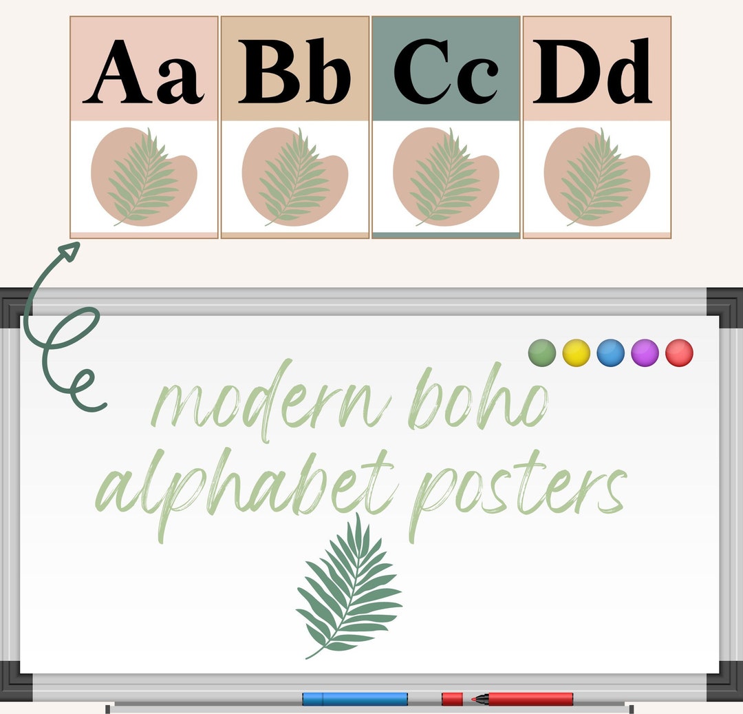 Modern Boho Alphabet Posters | Boho Alphabet Cards | Boho Classroom ...