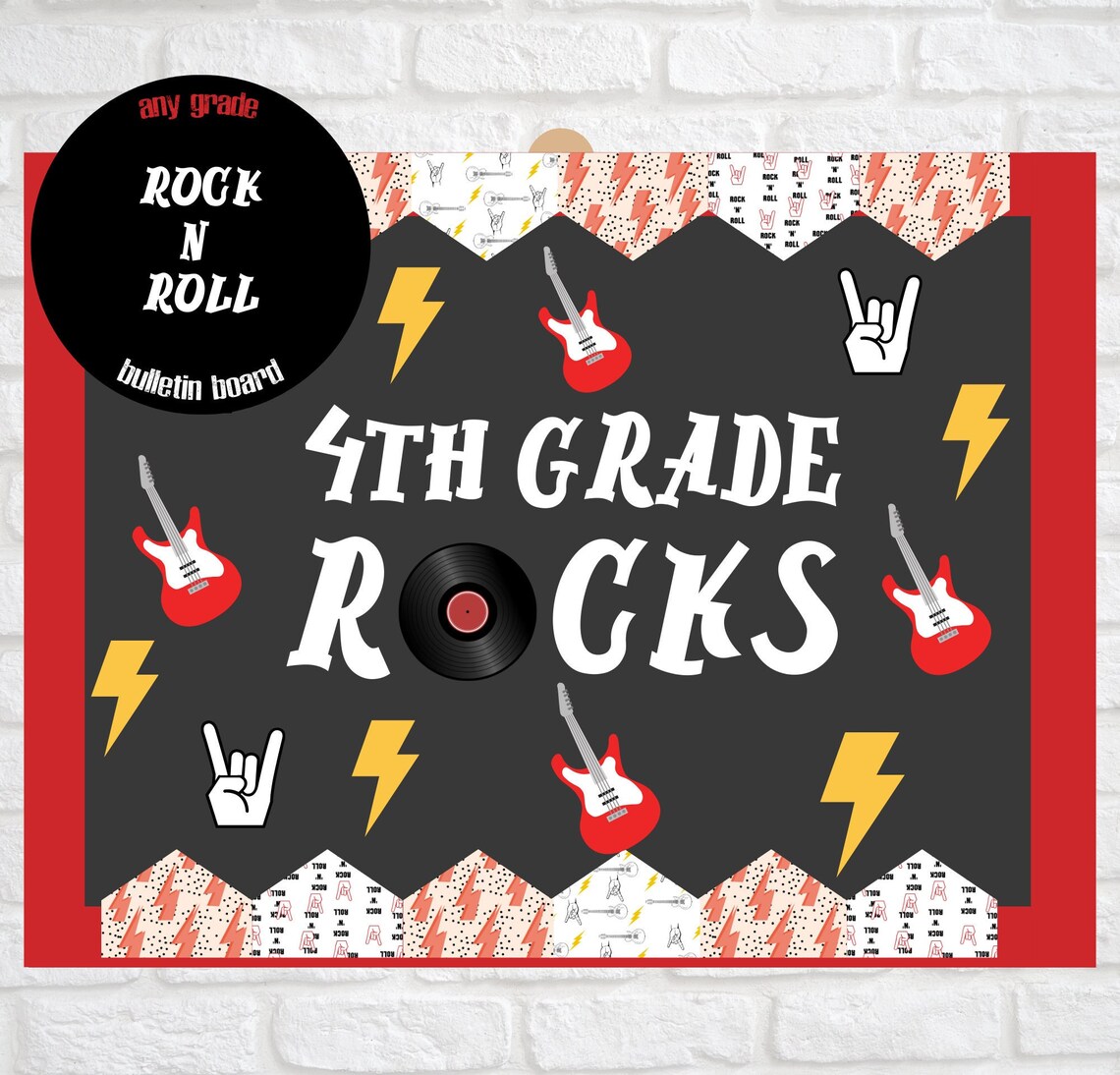 ROCK 'n' ROLL Bulletin Board All Grades Classroom - Etsy