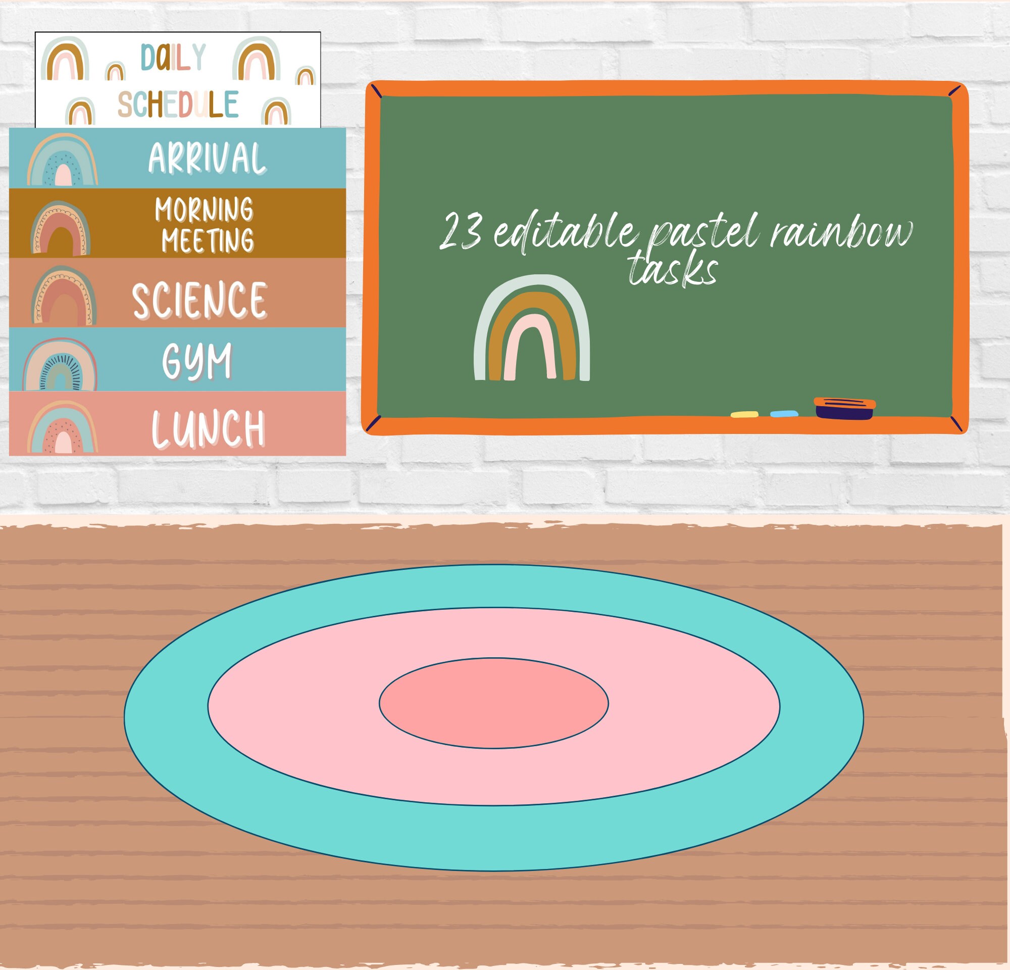 Pastel Rainbow Mega Bundle Pastel Rainbow Classroom Decor Rainbow Decor ...