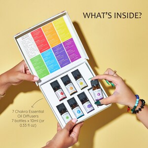 7 Chakra Essential Oil Blend Gift Set | Align Your Chakras | Charged With Chakra Crystals ...