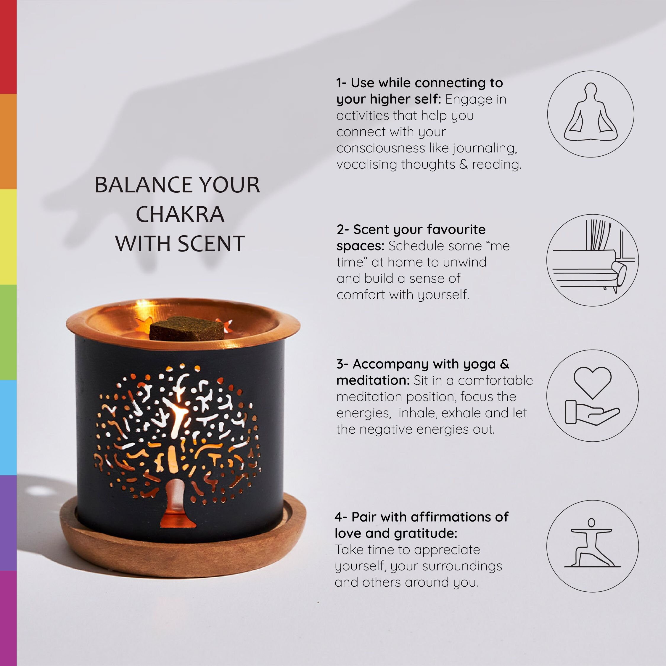 7 Chakra Smokeless Incense Brick Set | 7 Trays With 9 Bricks + Tree of ...