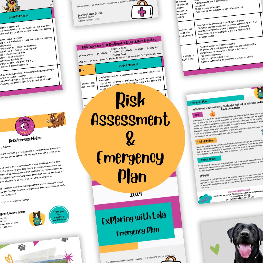 Dog Boarding Emergency Plan and Risk Assessment - Etsy