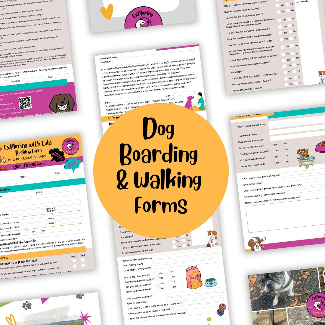 Dog Walking and Boarding Booking Forms for Dog Business - Etsy