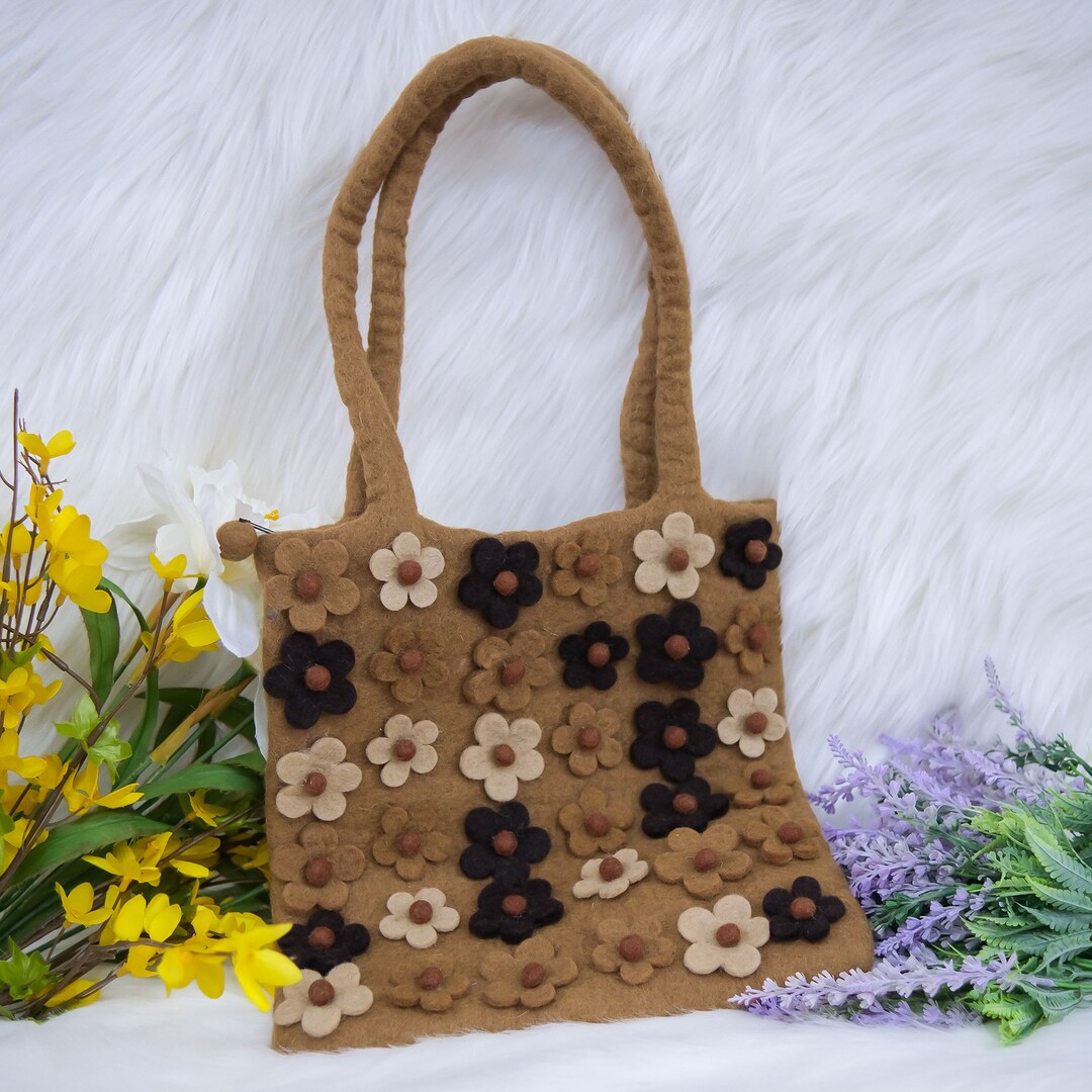 Handmade Felt Bag, Wool Felted Bag, Felt Tote Bag, Gift for Mom ...
