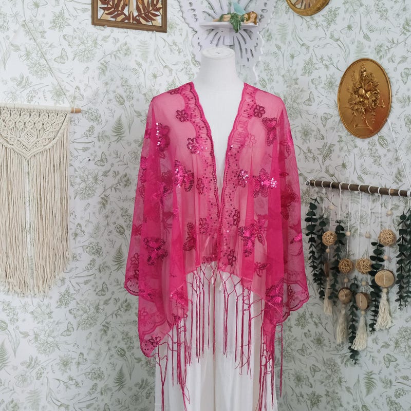 Fringe Red Bohemian Scarf - Etsy