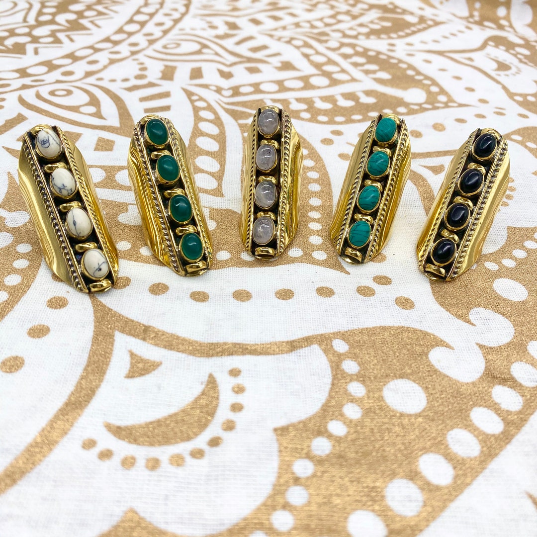 Handcrafted Gemstone Rings, Natural Stone Rings, Boho Hippie Rings ...