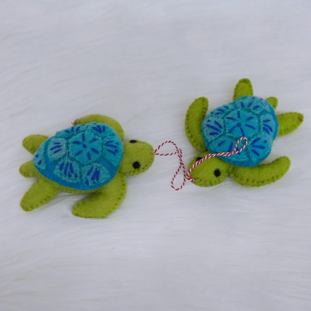Felt Turtle Ornament, Needle Felted Turtle, Handmade Felt Turtle, Sea ...
