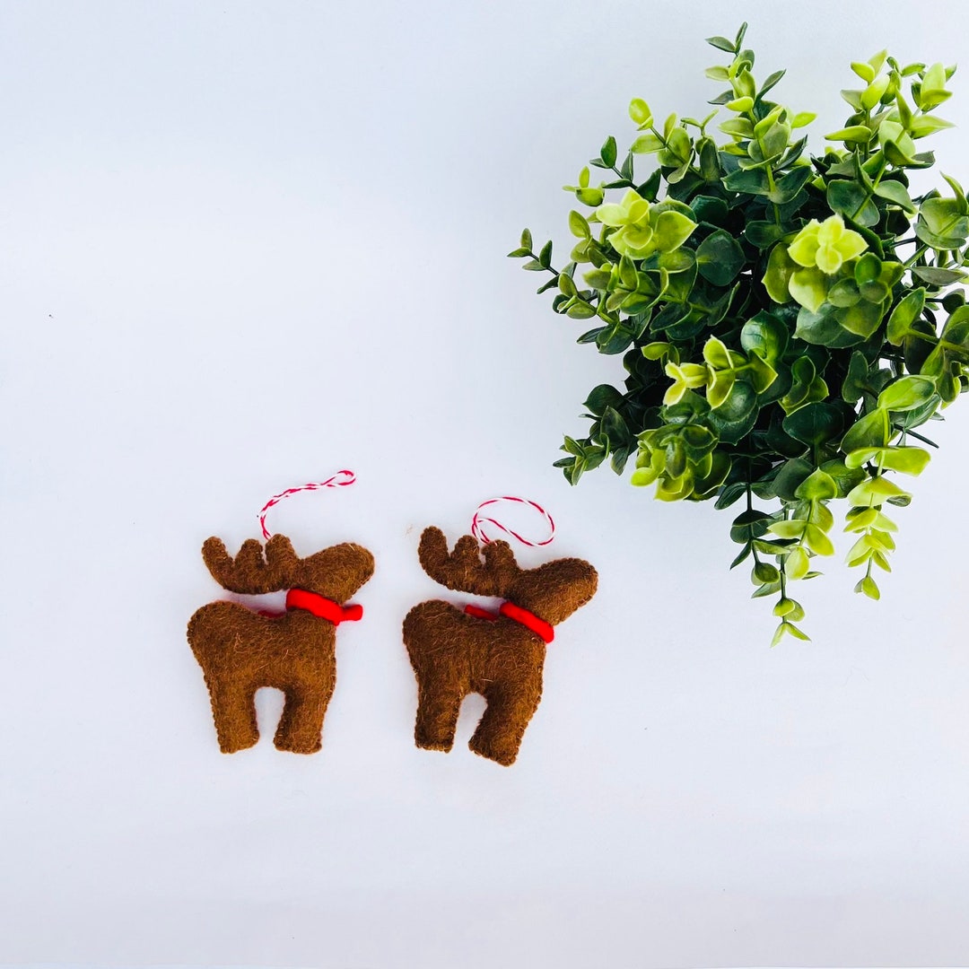 Felt Reindeer Ornament, Christmas Ornament, Animal Ornament, Reindeer ...