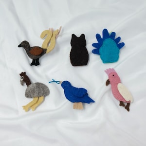 Handmade Felt Bird Finger Puppet, Storytelling for Kids, Nursery ...