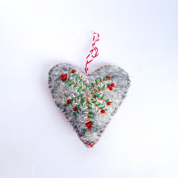 Embroidered Heart - Etsy